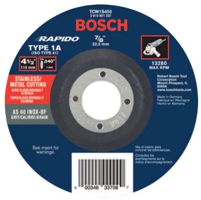 Bosch Tool Corporation Thin Cutting/Rapido Type 1A (ISO 41) Wheel, 4 1 ...